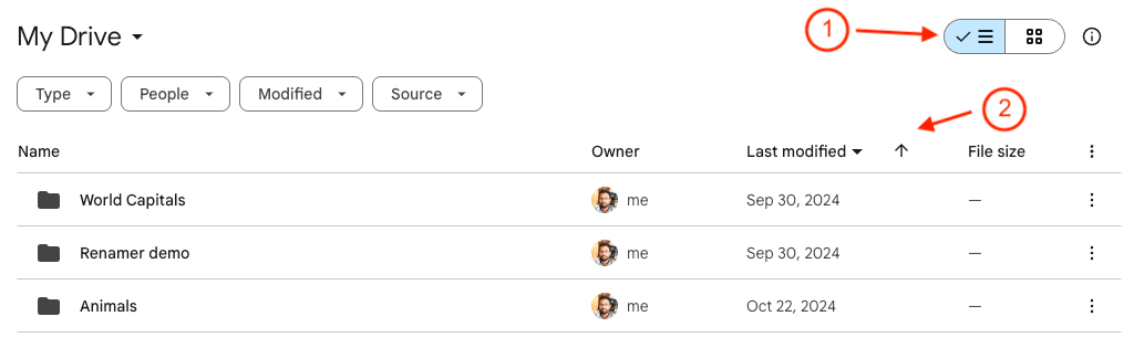 How to Sort Google Drive by Size, Date, File type, etc.,